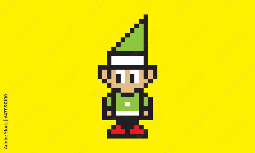 christmas elf in pixel art for favicon 8 bits style ideal for websites ...