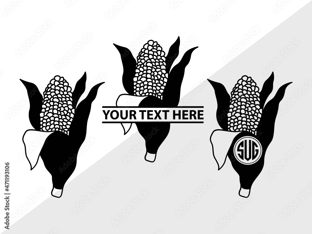 Corn Monogram SVG | Maize Svg | Cob Svg | Fruit Svg | Farm Svg ...