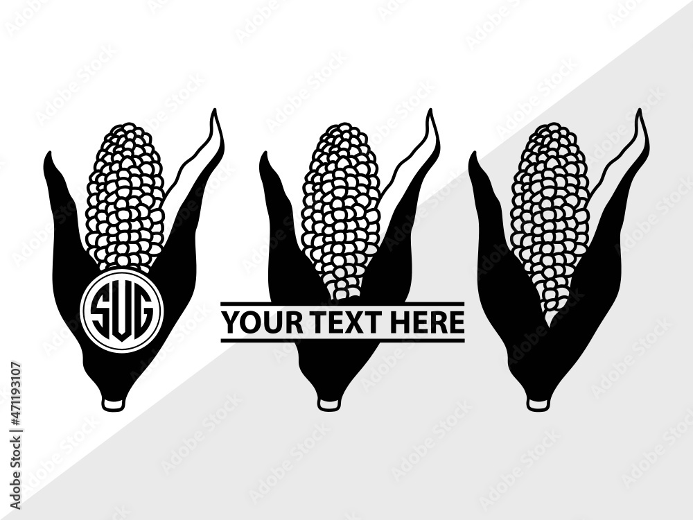 Corn Monogram SVG | Maize Svg | Cob Svg | Fruit Svg | Farm Svg ...