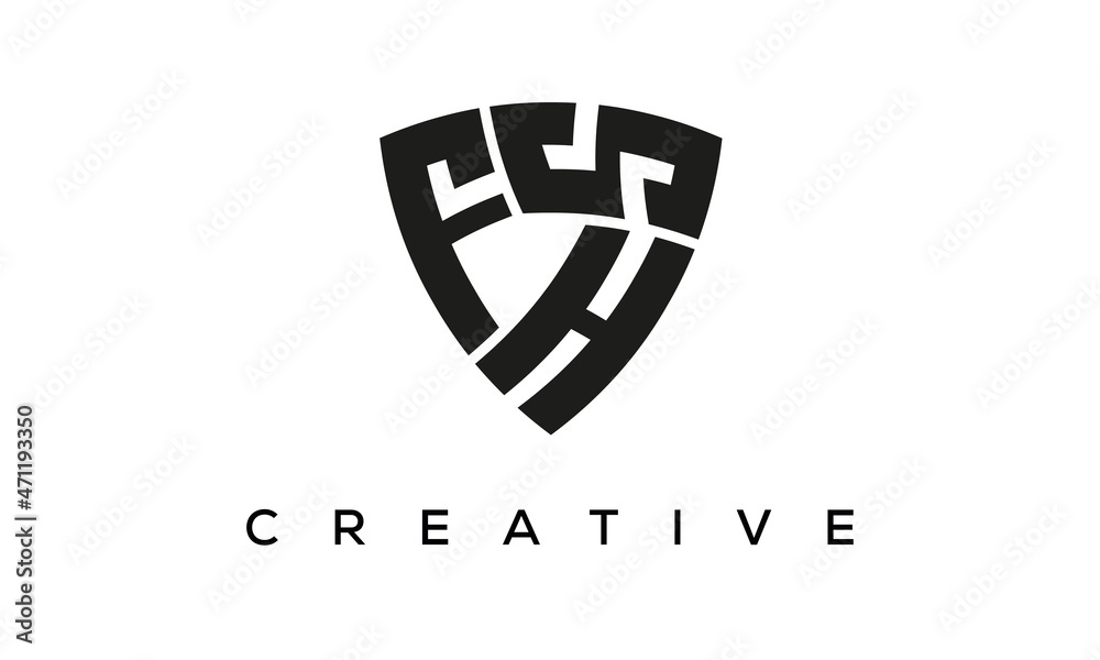 FHS letters logo, security Shield logo vector Stock Vector | Adobe Stock