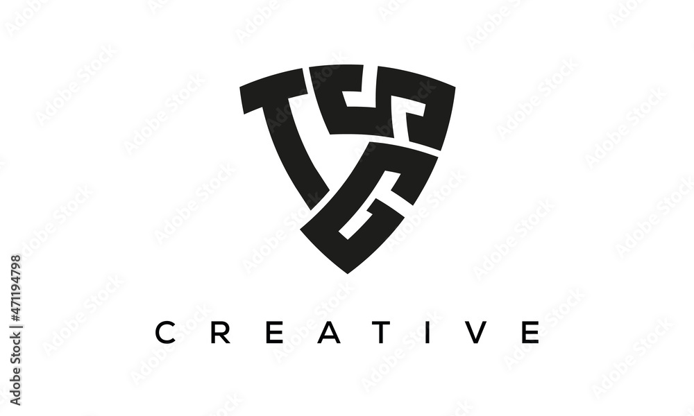 TGS letters logo, security Shield logo vector Stock Vector | Adobe Stock