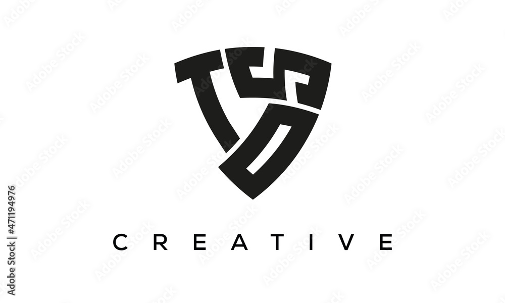 TOS letters logo, security Shield logo vector Stock Vector | Adobe Stock