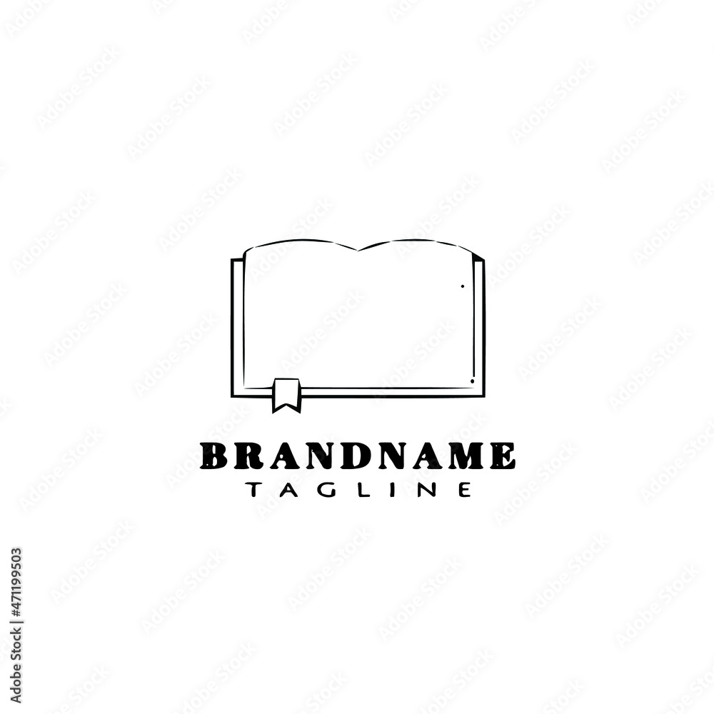 cute book logo design template icon black isolated vector illustration ...