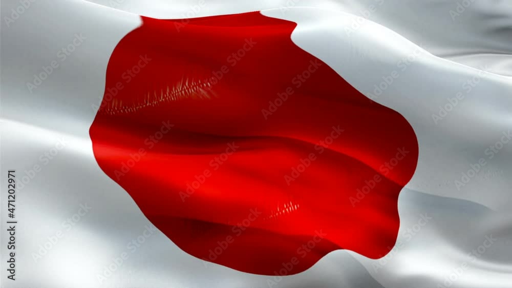 Japanese flag. 3d Japan flag waving video. Sign of Japan seamless loop ...