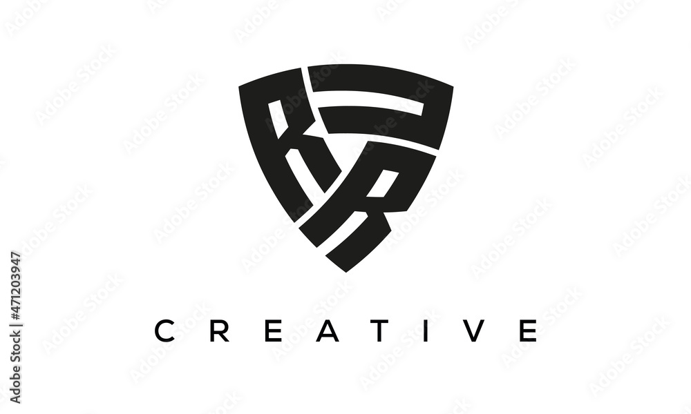 Rru Letters Logo Security Shield Logo Vector Stock Vector Adobe Stock