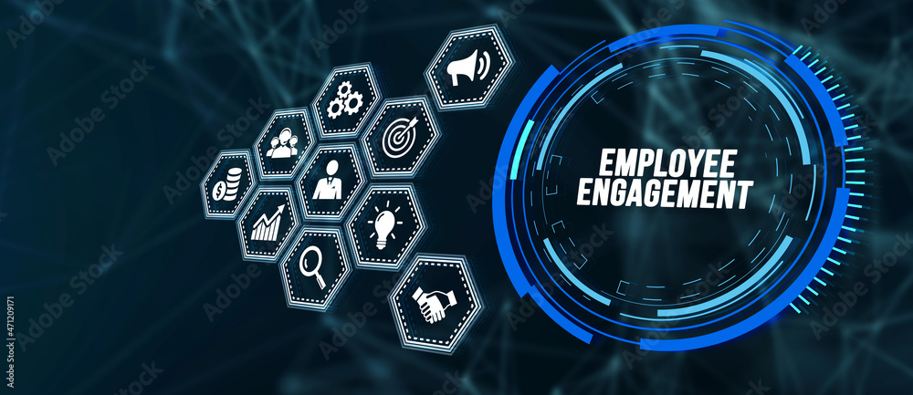 Internet, business, Technology and network concept. Employee engagement ...