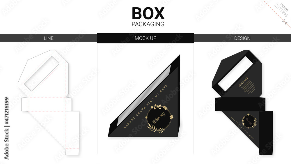 box packaging design and mockup die cut Stock Vector | Adobe Stock