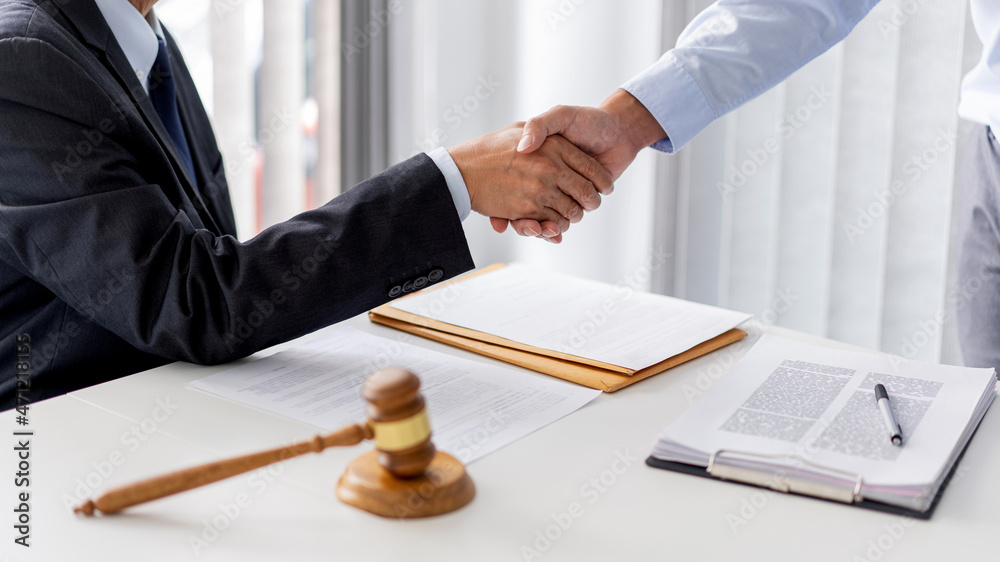 law concept The aider of solicitor who wears white shirt and the ...