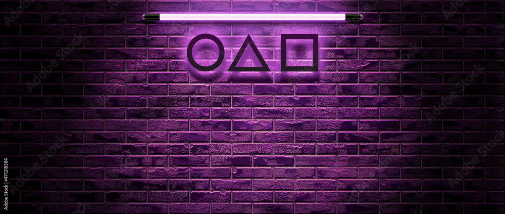 Simple square, circle, triangle for game logo design vector. Glowing ...