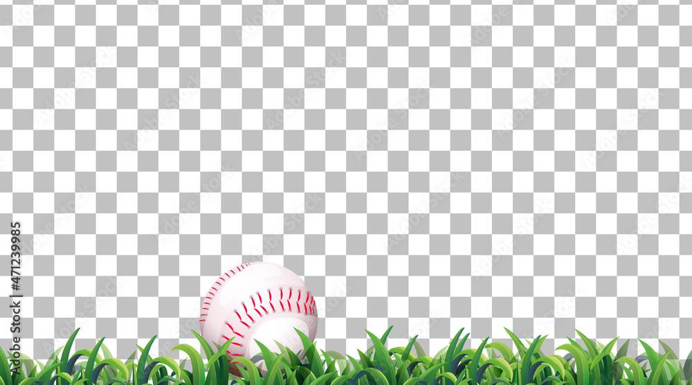 Baseball on the grass field on transparent background Stock Vector ...