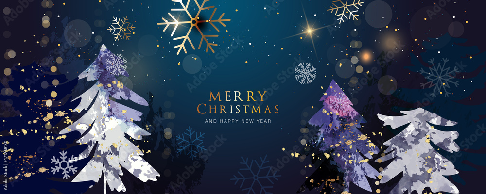 Happy Holidays, season's greetings and new year vector template with ...