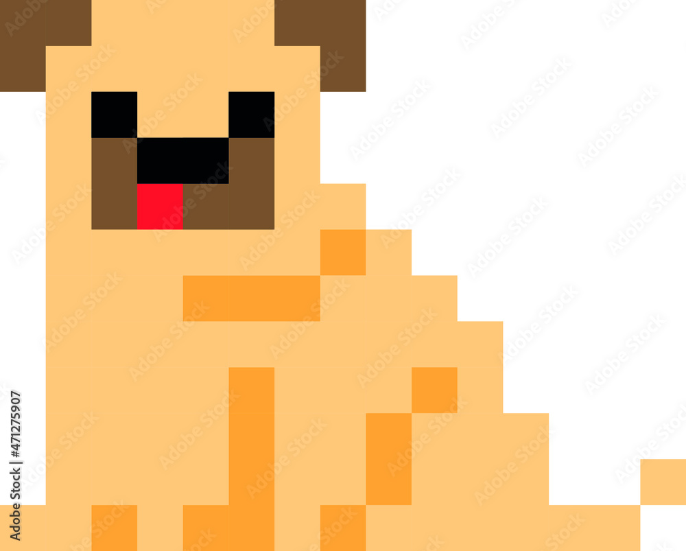 dog pixel vector illustration. pixel art. Stock Vector | Adobe Stock