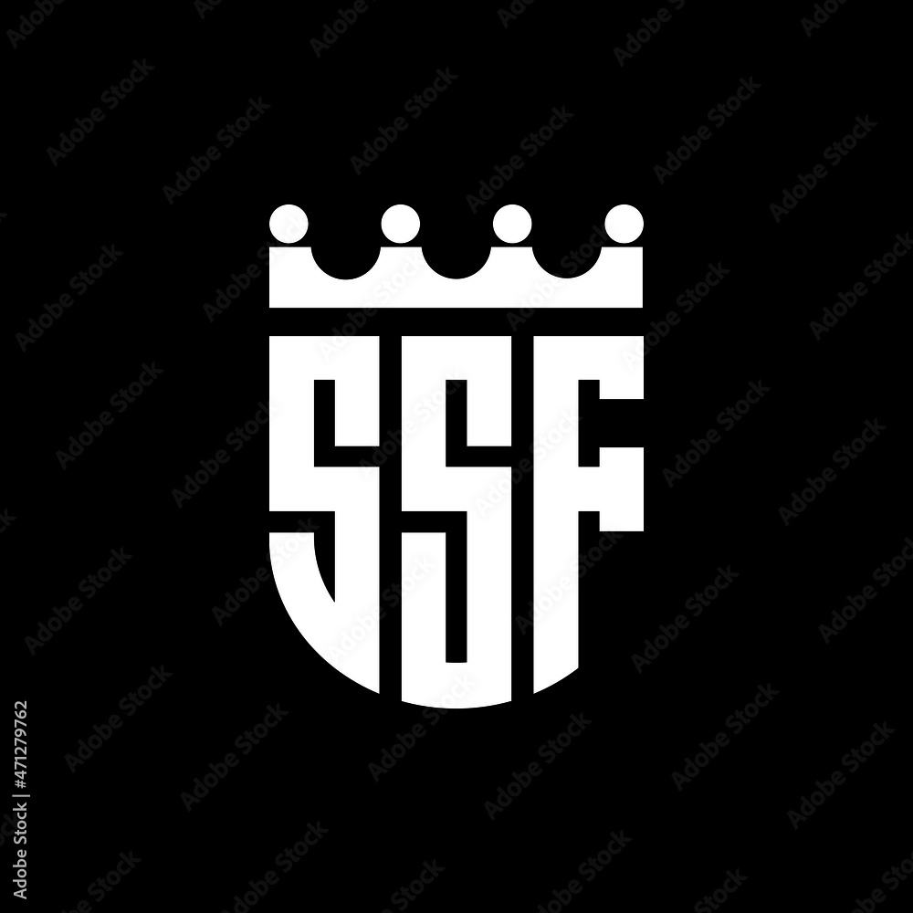 SSF letter logo design with black background in illustrator, vector ...