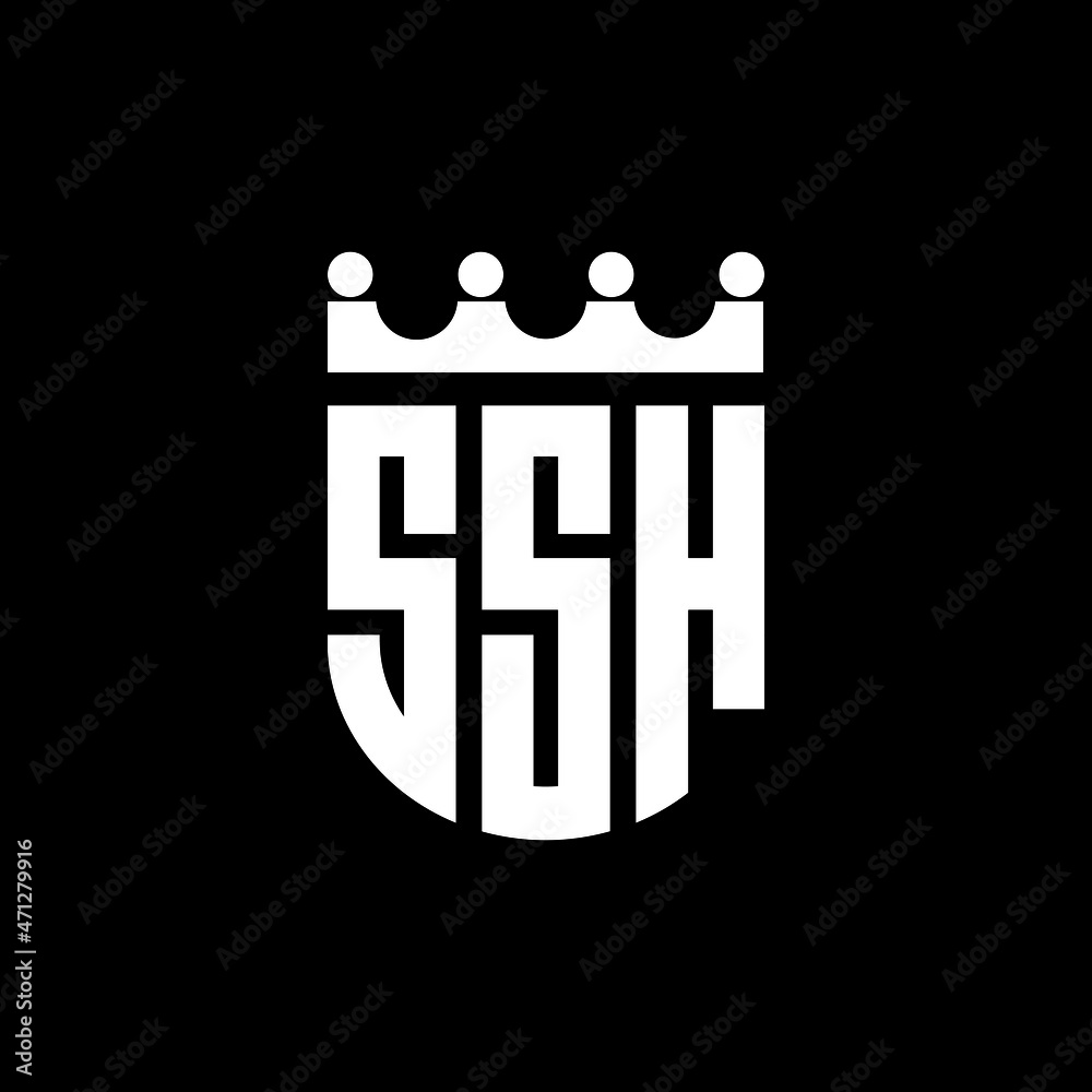SSH letter logo design with black background in illustrator, vector ...