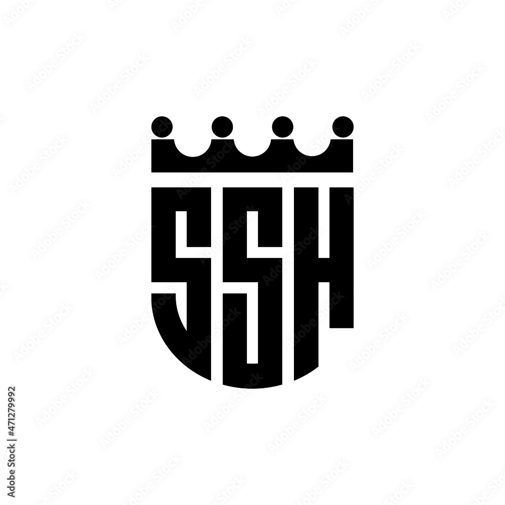SSH letter logo design with white background in illustrator, vector ...