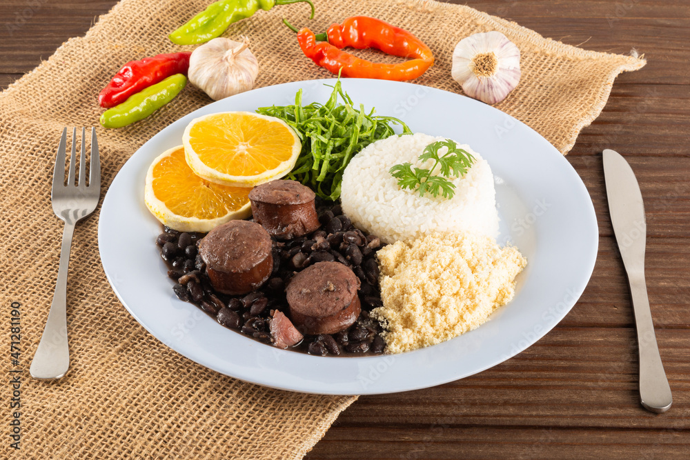 Feijoada typical Brazilian food. Traditional Brazilian food made with ...