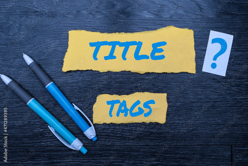 Writing displaying text Title Tags. Business showcase the HTML element ...