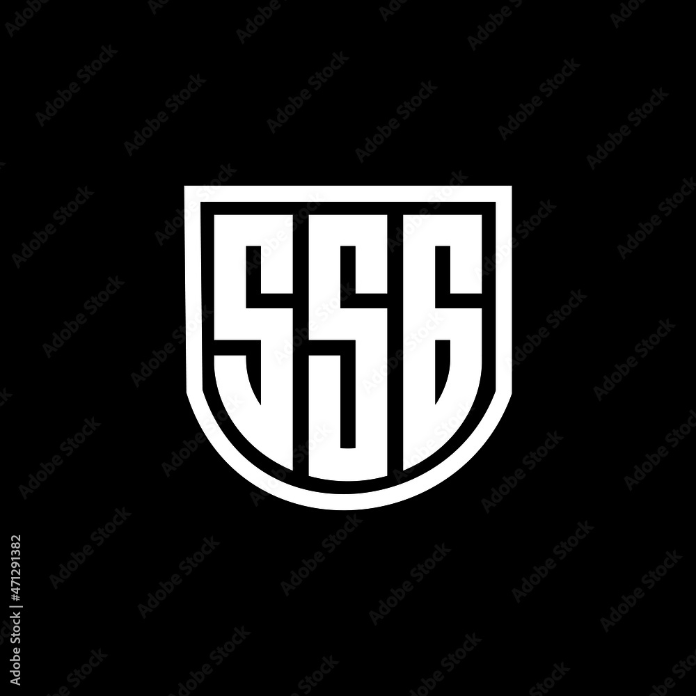 SSG letter logo design with black background in illustrator, vector ...