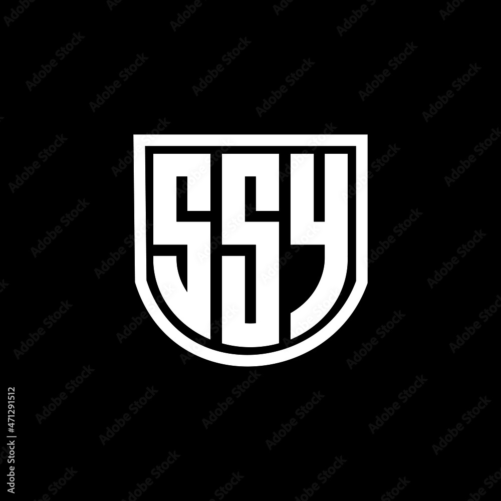 SSY letter logo design with black background in illustrator, vector ...