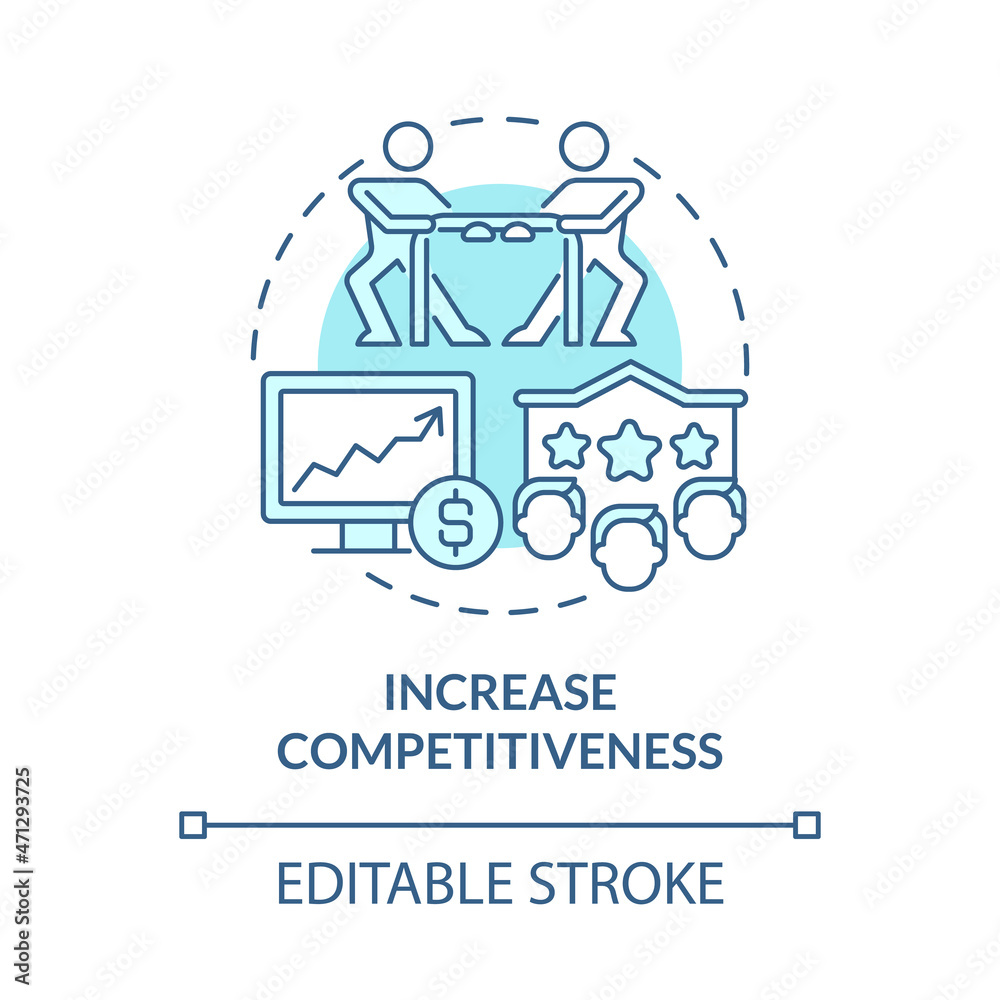 Increase competitiveness blue concept icon. Importance of expansion ...