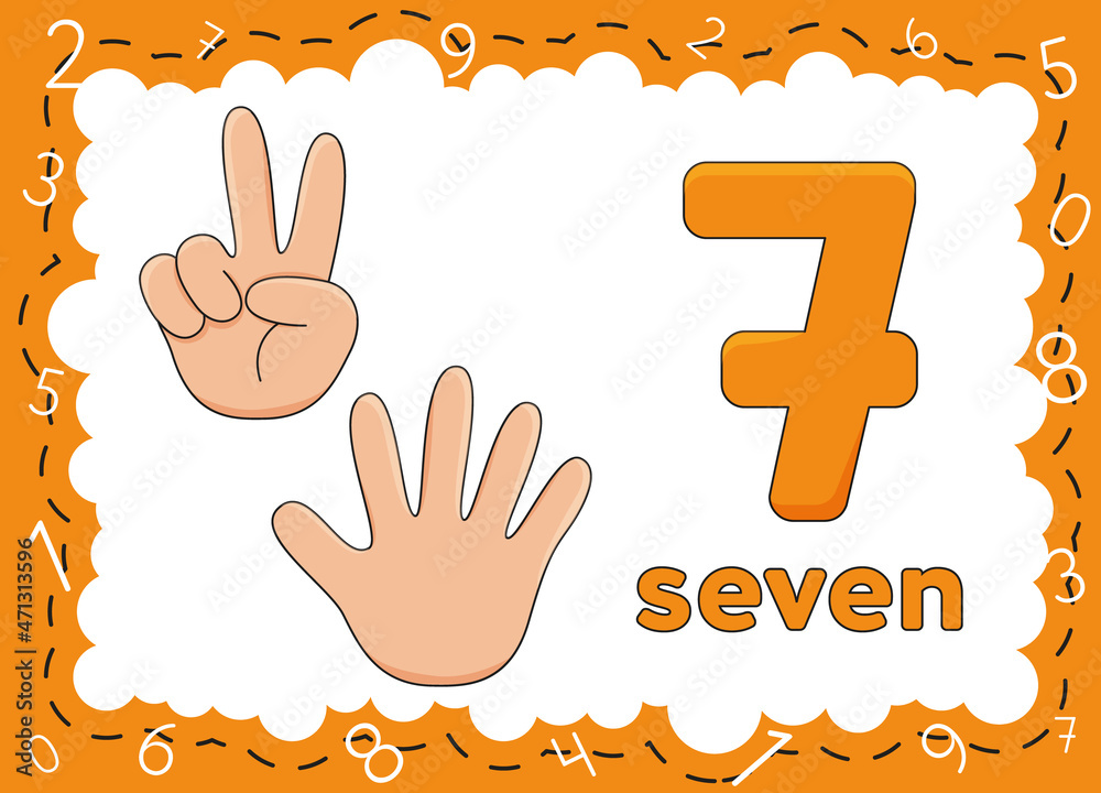 Vecteur Stock Children's educational cards with numbers. Flashcards ...