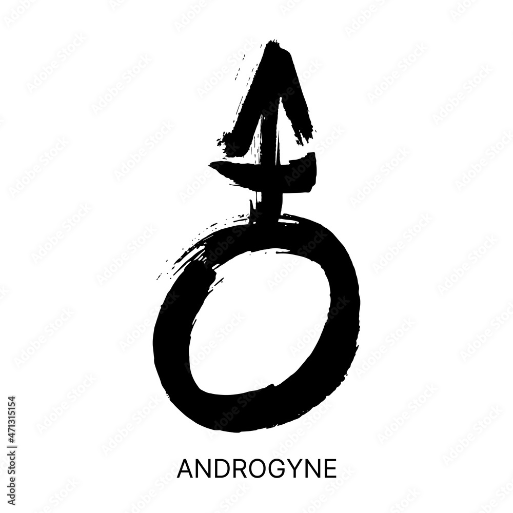 Hand drawn black ink brush stroke gender symbol. Sexual orientation ...