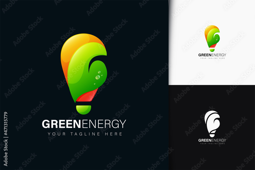 Green energy logo design with gradient Stock Vector | Adobe Stock