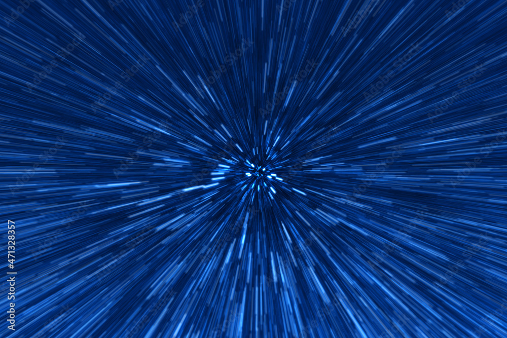 Blurred blue zoom perspective background. Abstract soft explosion ...
