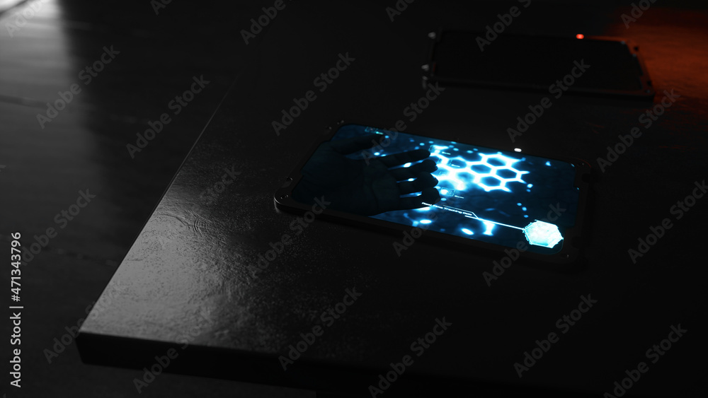 Two Futuristic Tablets, One Of Them Charging Wirelessly, Futuristic ...