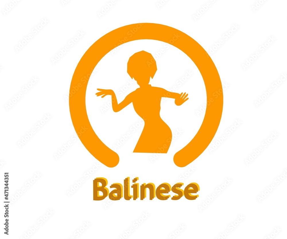 Balinese dancer logo. icon Balinese dancer. Welcome to Bali. Vector ...