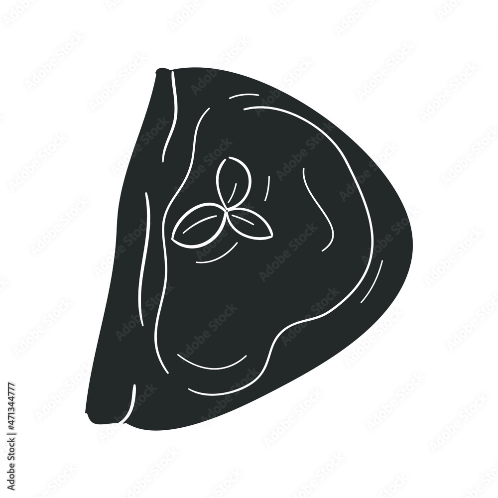 Calzone Icon Silhouette Illustration. Italian Food Vector Graphic ...