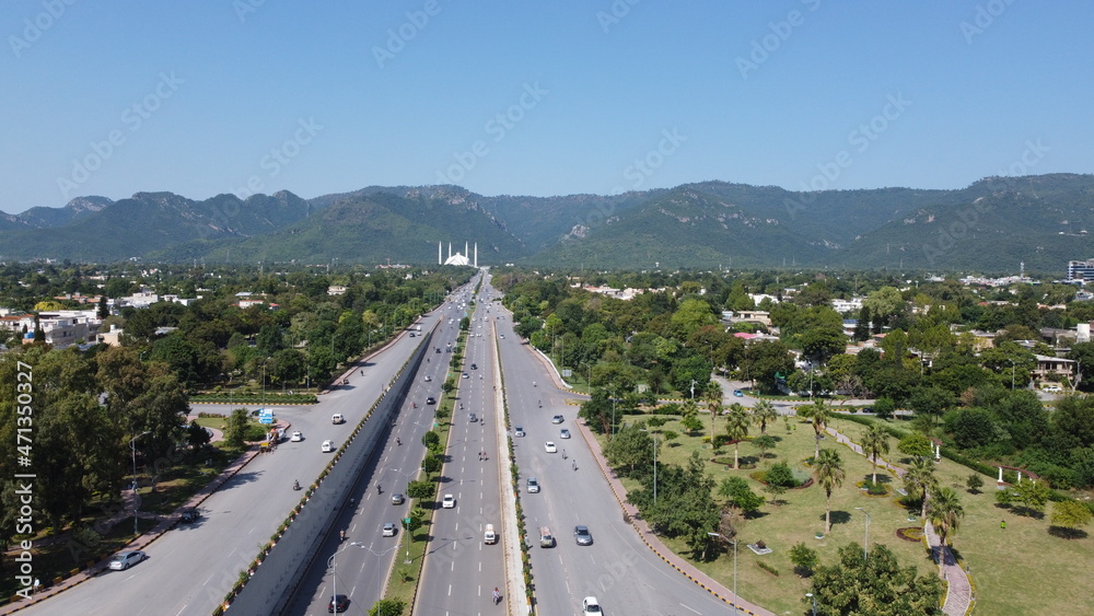 Aerial Drone View of Metro Bus in Islamabad, The Capital of Pakistan ...
