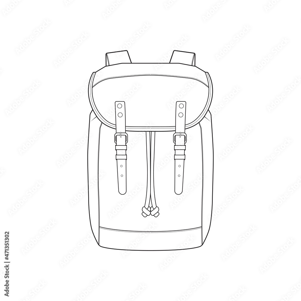Backpack outline drawing vector, Backpack in a sketch style, trainers ...