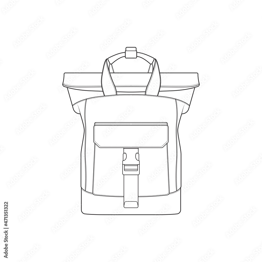 Backpack outline drawing vector, Backpack in a sketch style, trainers ...