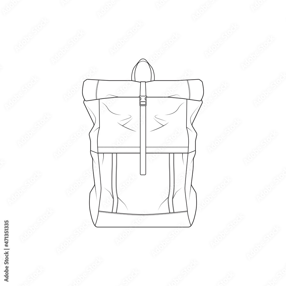 Backpack outline drawing vector, Backpack in a sketch style, trainers ...