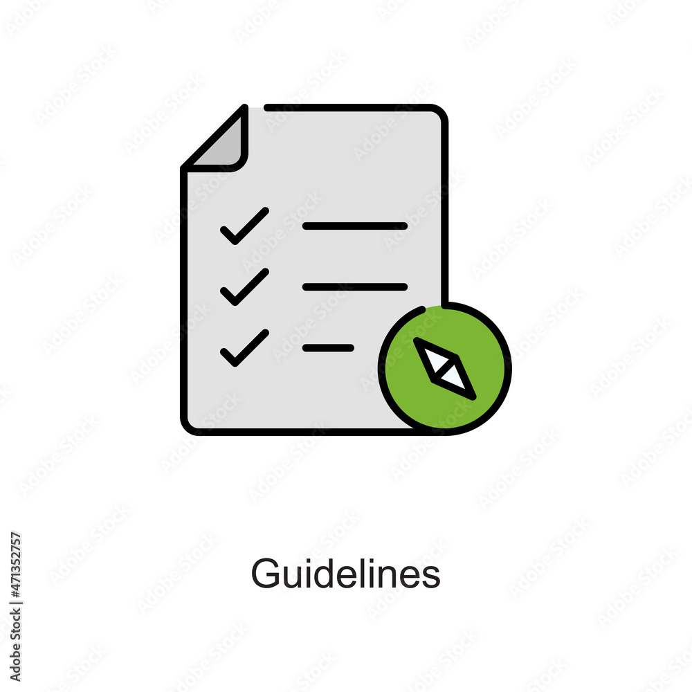 Guidelines vector fill outline Icon. Pixel Perfect. For Mobile and Web ...