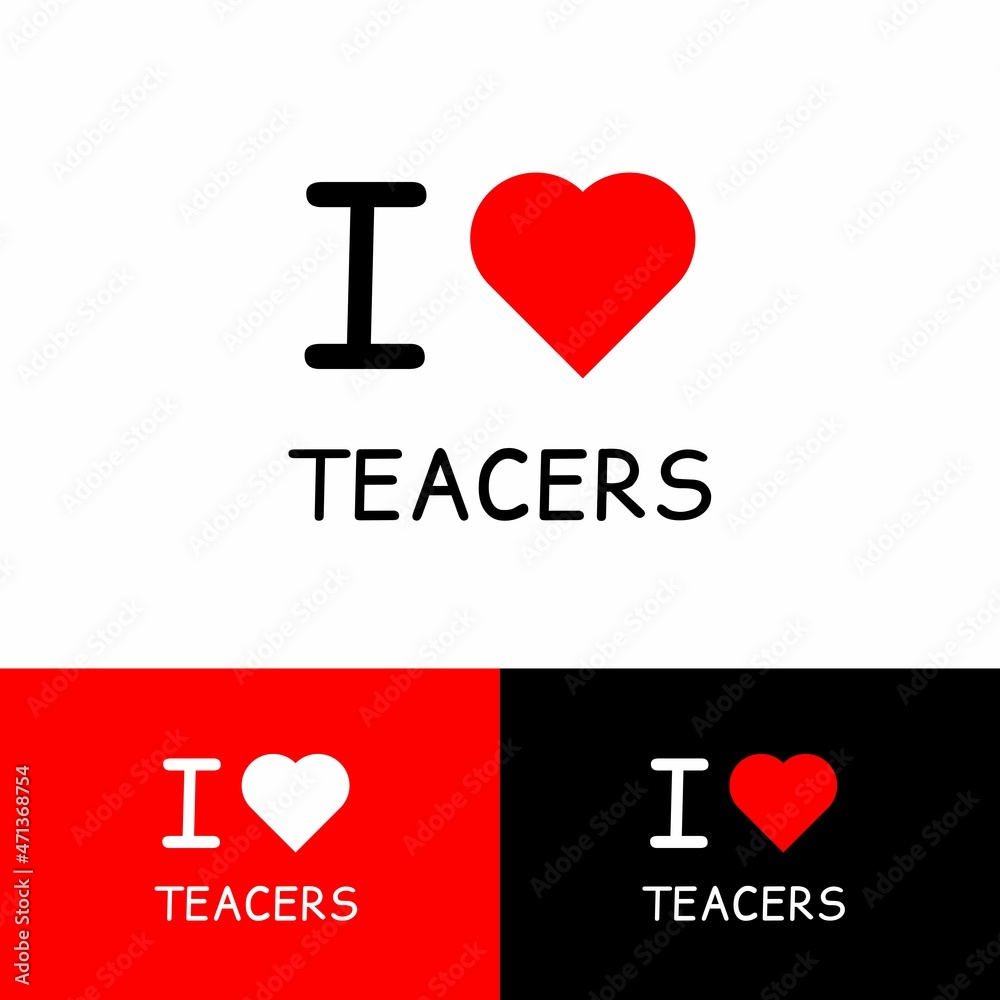 happy teachers day, i love teachers, font type with signs, icon ...