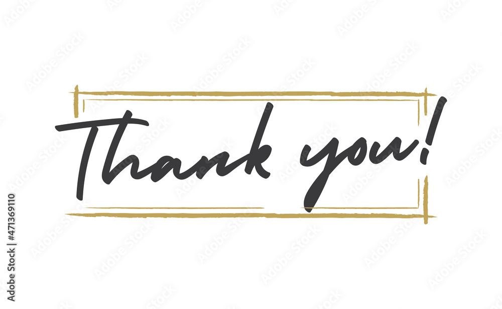 Thank you vector lettering. Beautiful greeting card, Calligraphy text ...