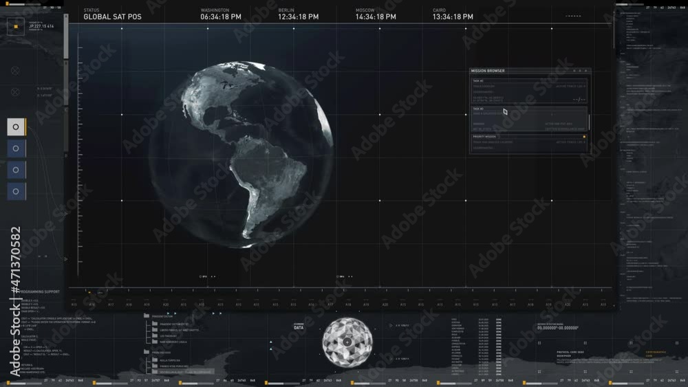 Satellite Connection Software Creates Digital Earth Globe Model To ... Satellite Connection Software Creates Digital Earth Globe Model To ...