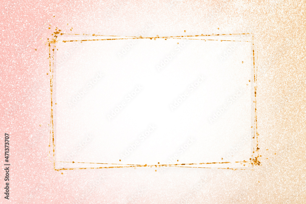 Gold glittery rectangle frame vector Stock Vector | Adobe Stock