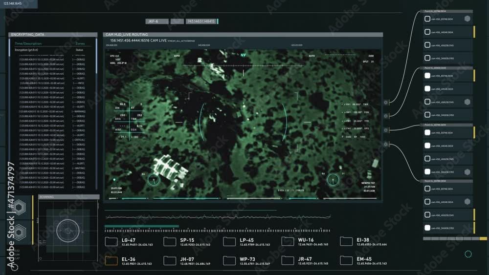 High Tech Combat Control Panel Interface. Military Truck Explosion ...