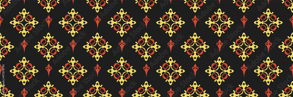 Background image in Indian style with decorative ornament on black ...