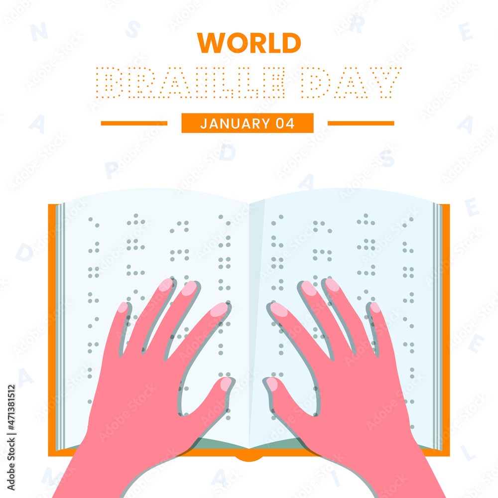 World braille day background design template. Stock Vector | Adobe Stock