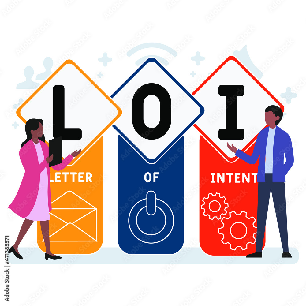 LOI - Letter of Intent acronym. business concept background. vector ...