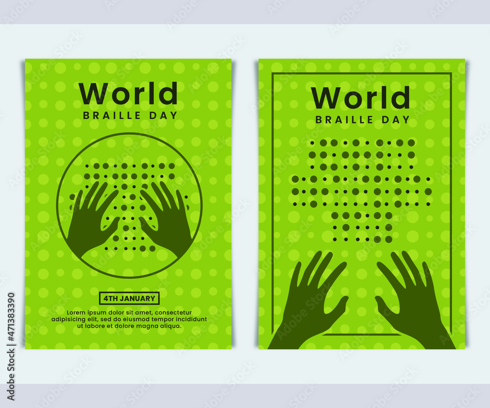 World braille poster background design template Stock Vector | Adobe Stock