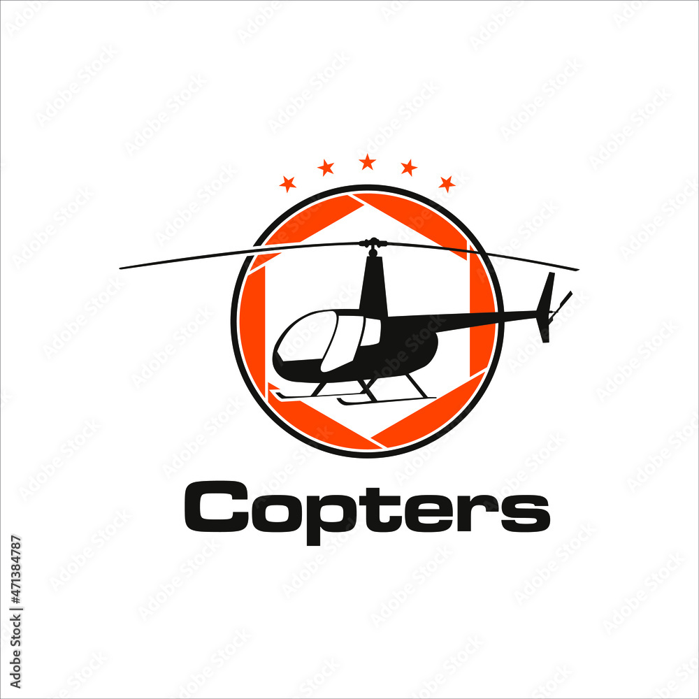 Helicopter Logo Design Air Transport Vector Template Ideas Stock Vector ...