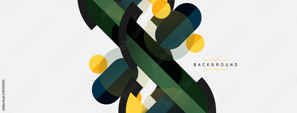 Round geometric shapes lines and circles. Vector template for wallpaper ...