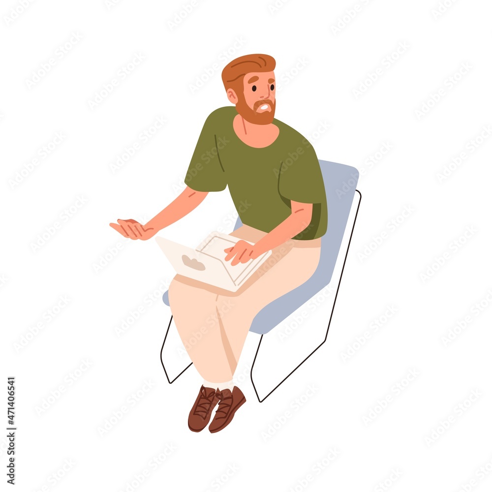 Confused person with trouble at work, problems and difficulties with ...