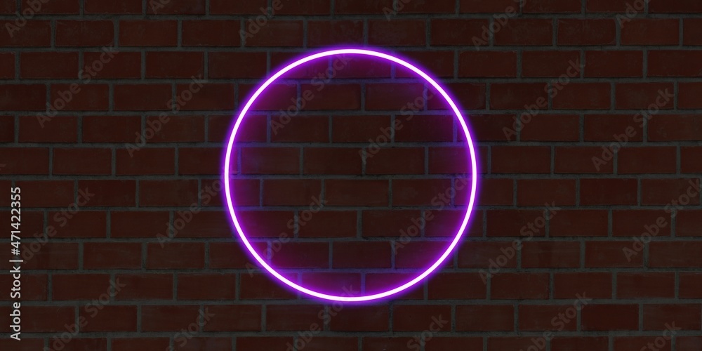 neon signs on the wall Neon signs and brick walls Text frame on panel ...