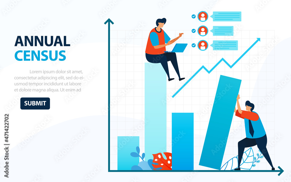 Vector Illustration For 2020 Population Census. Digital Concept With ...